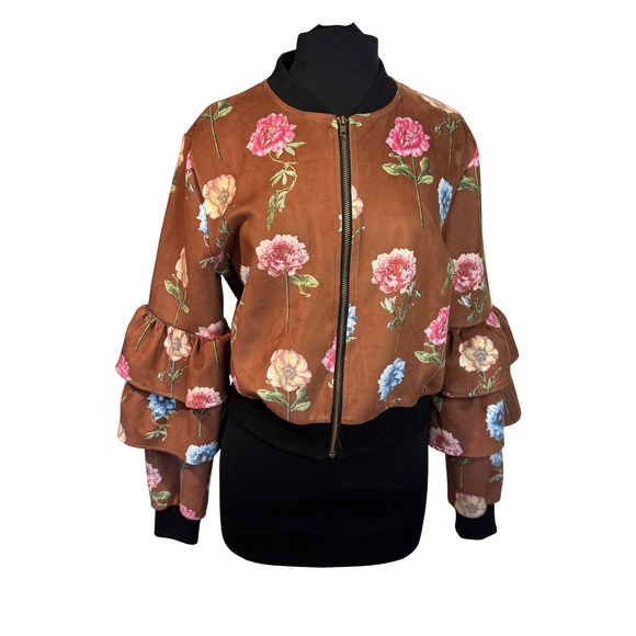 Jealous Tomato | Jackets & Coats | Jealous Tomato Faux Suede Floral ...